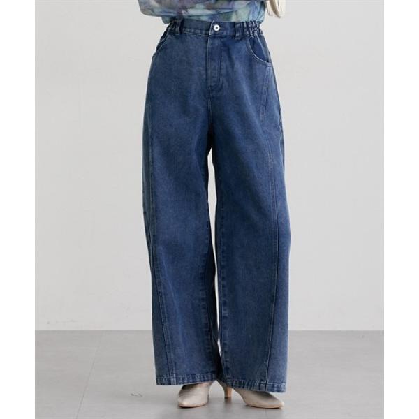 『タイムセール実施中』ZOZO問い合わせ番号:99214360ショップ:nissen，ニッセンブランド:nissen，ニッセン商品名:カーブバギーデニムパンツカテゴリ:パンツ>デニムパンツブランド品番:CIH0125D0034素材:綿...