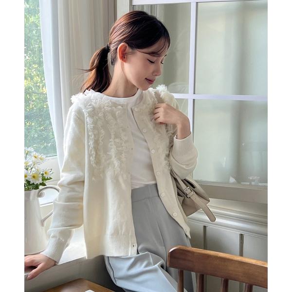 『タイムセール実施中』ZOZO問い合わせ番号:99215848ショップ:by muni:r，バイ ムニールブランド:by muni:r，バイ ムニール商品名:【着用動画あり・3色展開】ラッフルポイントニットカーディガンカテゴリ:トップス&g...