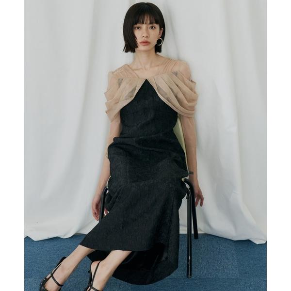 ZOZO問い合わせ番号:99216530ショップ:ANDRESD，アンドレスドブランド:ANDRESD，アンドレスド商品名:チュールドレープジャガードドレス / tulle drape jacquard dressカテゴリ:ワンピース/ドレ...