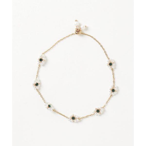 ZOZO問い合わせ番号:99248001ショップ:HIKA，ヒカブランド:rae，レイ商品名:【rae】フラワーモチーフブレスレットカテゴリ:アクセサリー>ブレスレットブランド品番:rae-239カラー:グリーンサイズ:FREE企画I...