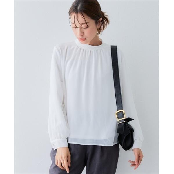 ZOZO問い合わせ番号:99249357ショップ:nissen，ニッセンブランド:7days Life Styling，セブンデイズライフスタイリング商品名:【あったか裏地付】ハイネックギャザーブラウス＜大きいサイズ有＞カテゴリ:トップス&...