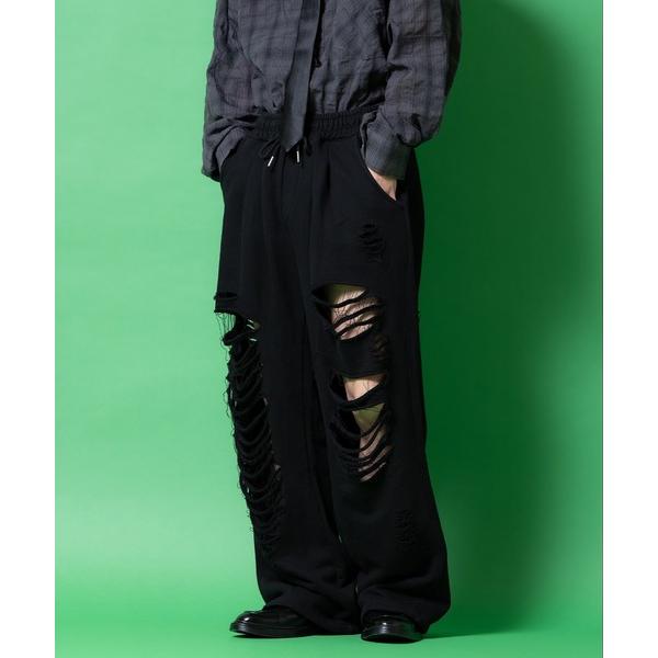 『タイムセール実施中』ZOZO問い合わせ番号:99249423ショップ:ankoROCK，アンコロックブランド:a.p.o.v.，エーピーオービー商品名:a.p.o.v. スーパークラッシュダメージワイドスウェットパンツカテゴリ:パンツ&g...