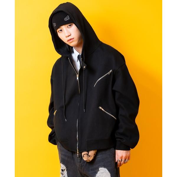 『タイムセール実施中』ZOZO問い合わせ番号:99249428ショップ:ankoROCK，アンコロックブランド:a.p.o.v.，エーピーオービー商品名:a.p.o.v. ライダースジップ装飾オーバーサイズ短丈スウェットパーカーカテゴリ:ト...