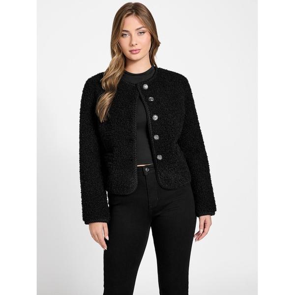 『セール実施中』ZOZO問い合わせ番号:99250765ショップ:GUESS，ゲスブランド:Guess，ゲス商品名:IVANA Fuax Fur Buttoned Jacket ジャケット  カテゴリ:ジャケット/アウター>ノーカラー...