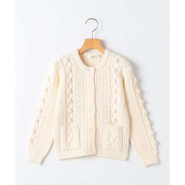 『セール実施中』ZOZO問い合わせ番号:99251150ショップ:SHIPS KIDS，シップス キッズブランド:SHIPS，シップス商品名:SHIPS KIDS:100〜130cm /〈洗濯機可能〉ケーブル ニット ポンポン カーディガン...