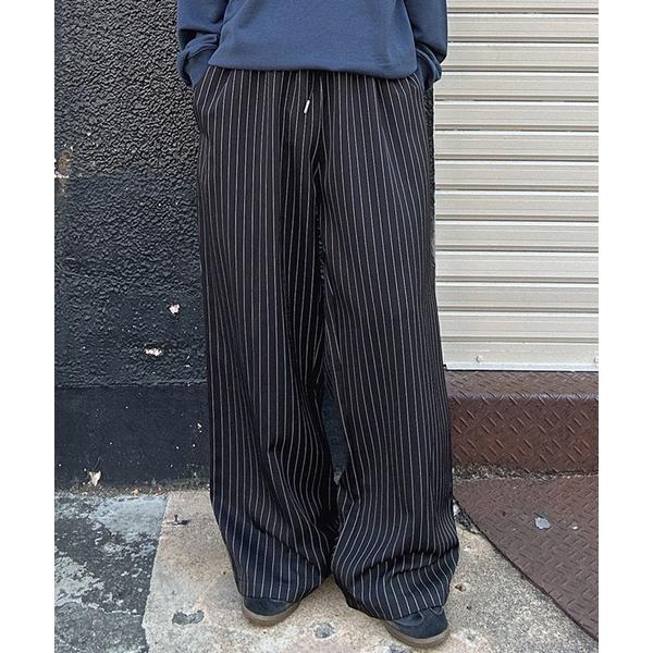 ZOZO問い合わせ番号:99251288ショップ:Auntie Rosa，アンティローザブランド:MandO（Auntie Rosa），エムオー商品名:ワイドリラックスイージーパンツ/ストライプ/無地カテゴリ:パンツ>スラックスブラン...