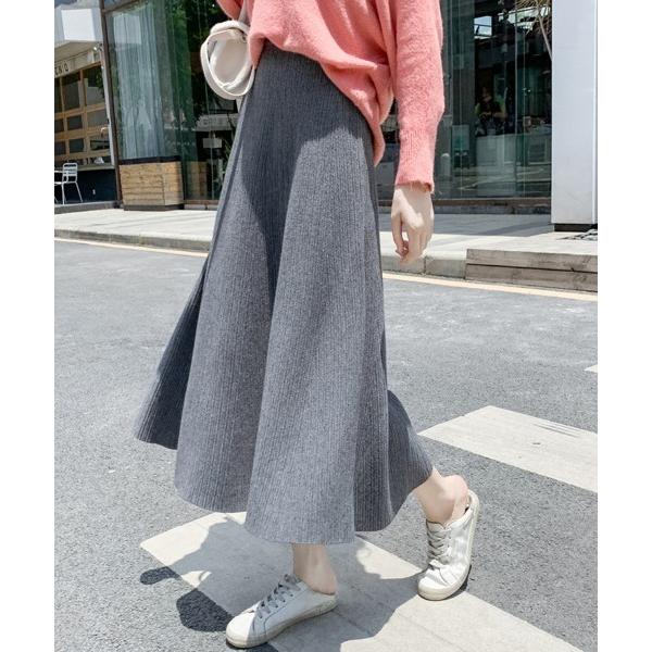 『タイムセール実施中』ZOZO問い合わせ番号:99251610ショップ:Ada.，エイダブランド:Miniministore，ミニミニストア商品名:フレアニットスカート 着やせ 無地 秋冬カテゴリ:スカート>スカートブランド品番:85...