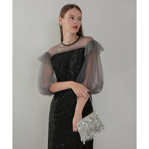 『タイムセール実施中』ZOZO問い合わせ番号:99252465ショップ:Leja，レジャブランド:Leja，レジャ商品名:【LEJA】フラワースパンコールシアーフリルスリーブIラインワンピースドレス美脚効果結婚式 パーティードレス 成人式 ...