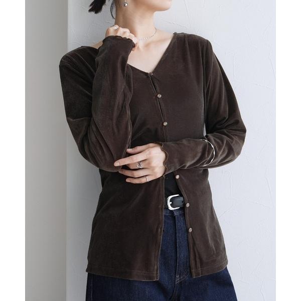 『タイムセール実施中』ZOZO問い合わせ番号:99253330ショップ:reca，レカブランド:Yeoun，ヨウン商品名:袖メロウ前後2WAYベロアカーディガンカテゴリ:トップス>カーディガン/ボレロブランド品番:bel-y-3001...