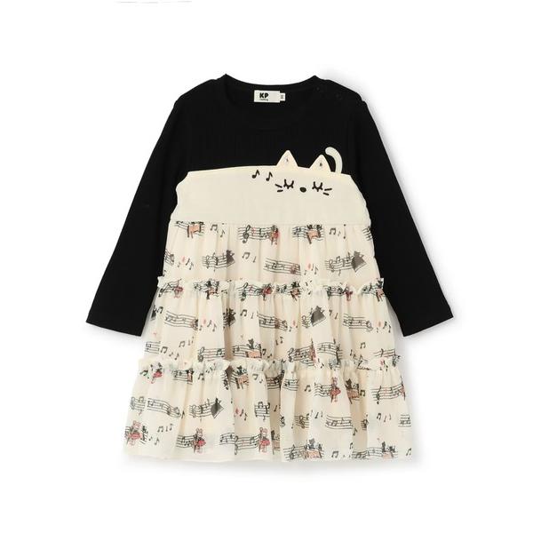 『セール実施中』ZOZO問い合わせ番号:99316194ショップ:KP，ケーピーブランド:KP，ケーピー商品名:音符柄シフォン ティアードワンピースカテゴリ:ワンピース/ドレス>ワンピースブランド品番:2153310カラー:アイボリー...