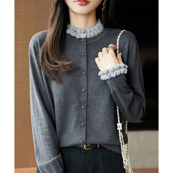 『タイムセール実施中』ZOZO問い合わせ番号:99347018ショップ:Bonjour Sagan，ボンジュールサガンブランド:ONEP STAR，ワンピスター，Bonjour Sagan，ボンジュールサガン商品名:フリルデザインボタンニッ...