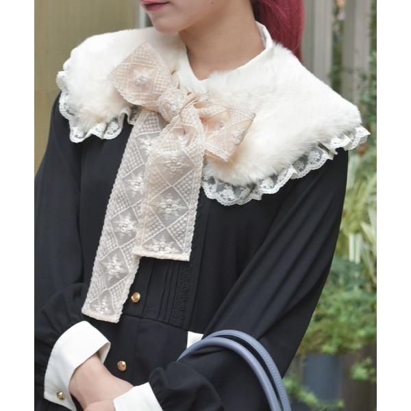 ZOZO問い合わせ番号:99347481ショップ:axes femme，アクシーズファムブランド:axes femme，アクシーズファム商品名:レースリボンファーティペットカテゴリ:ファッション雑貨>マフラーブランド品番:TS633X...