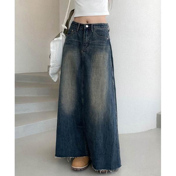 『タイムセール実施中』ZOZO問い合わせ番号:99349271ショップ:Teem Store，チームストアブランド:shyam inspiration，シャムインスピレーション商品名:マキシ丈裾フレアデニムスカートカテゴリ:スカート>...