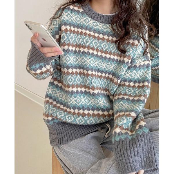 『セール実施中』ZOZO問い合わせ番号:99349272ショップ:Teem Store，チームストアブランド:shyam inspiration，シャムインスピレーション商品名:フェアアイル柄もちもちカラーニットトップスカテゴリ:トップス&...