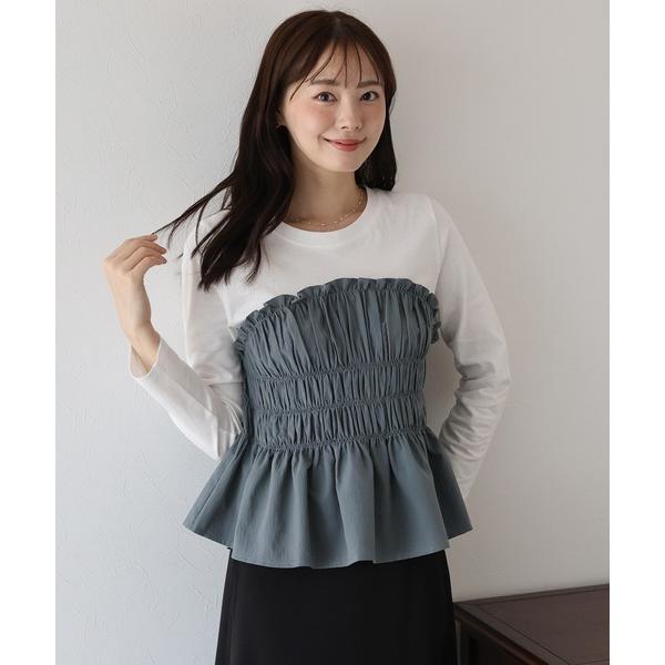 『セール実施中』ZOZO問い合わせ番号:99349286ショップ:BLUEEAST，ブルーイーストブランド:BLUEEAST，ブルーイースト商品名:シャーリングビスチェドッキングカットソーカテゴリ:トップス>Tシャツ/カットソーブラン...