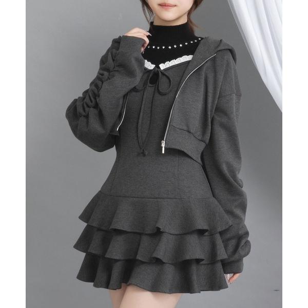 『タイムセール実施中』ZOZO問い合わせ番号:99379781ショップ:夢展望（YUMETENBO），ユメテンボウブランド:DearMyLoveRose，ディアマイラブローズ，夢展望，ユメテンボウ商品名:ティアードフリルミニキャミワンピ＆パ...