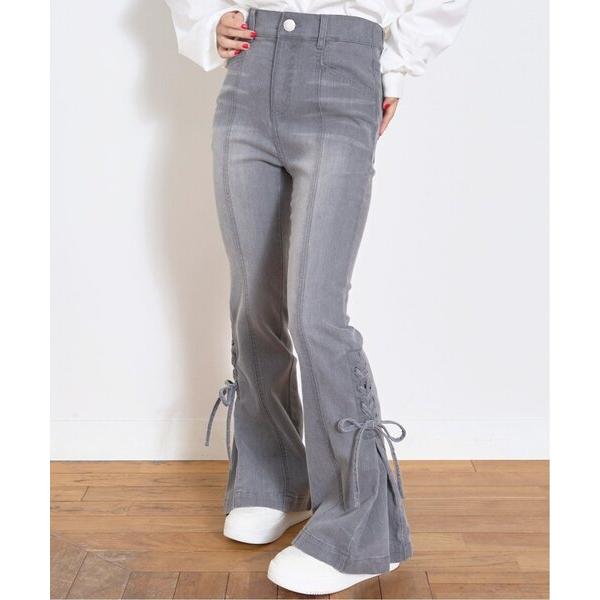 ZOZO問い合わせ番号:99380312ショップ:NARUMIYA ONLINE，ナルミヤ オンラインブランド:LOVETOXIC，ラブトキシック商品名:レースアップリボンフレアデニムパンツカテゴリ:パンツ>その他パンツブランド品番:...