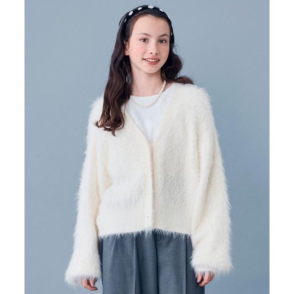 『セール実施中』ZOZO問い合わせ番号:99380316ショップ:NARUMIYA ONLINE，ナルミヤ オンラインブランド:pom ponette junior，ポンポネットジュニア商品名:【AMI】シャギーニットカーデ×ロンTセットカ...