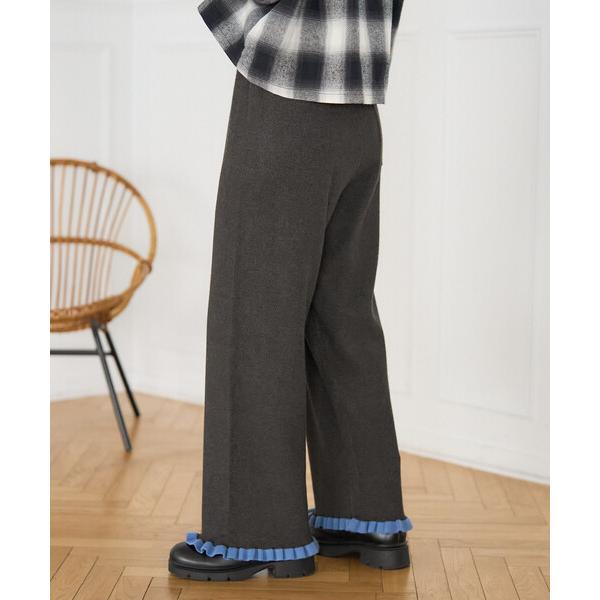 『タイムセール実施中』ZOZO問い合わせ番号:99380423ショップ:FREAK'S STORE，フリークスストアブランド:FREAK'S STORE，フリークスストア商品名:配色 裾フリル ニット イージーパンツ/ニットパンツカテゴリ:...