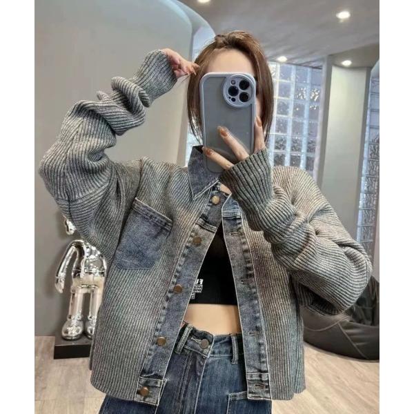 『タイムセール実施中』ZOZO問い合わせ番号:99380793ショップ:CELENA，セレナブランド:CELENA BEATS，セレナビーツ商品名:デニム ドッキング ニット カーディガン ジャケットカテゴリ:ジャケット/アウター>デ...