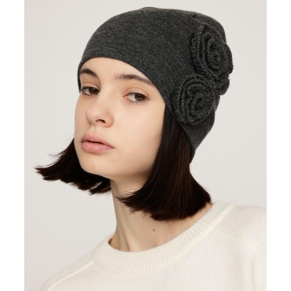 『タイムセール実施中』ZOZO問い合わせ番号:99381184ショップ:SLY，スライブランド:SLY，スライ商品名:FLOWER MOTIF KNIT BEANIE フラワーモチーフ ニット ビーニー 秋服 冬服カテゴリ:帽子>ニッ...