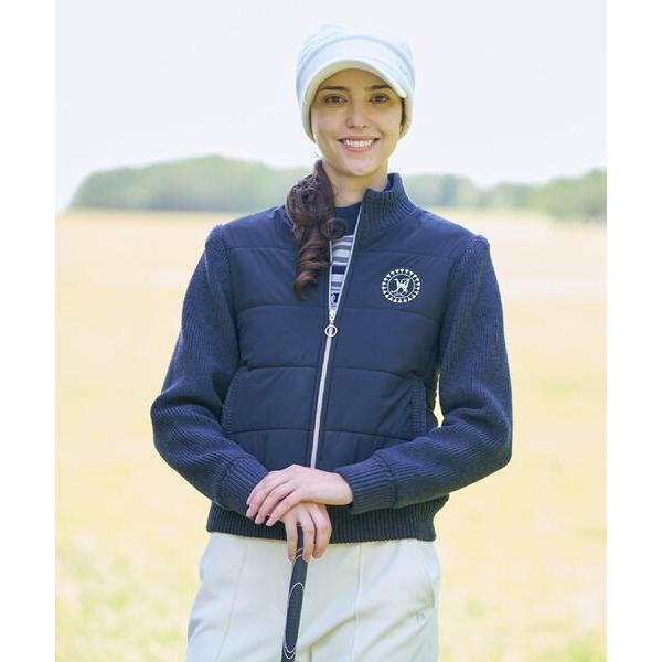 『セール実施中』ZOZO問い合わせ番号:99381771ショップ:adabat，アダバットブランド:adabat，アダバット商品名:ニットコンビパデットブルゾンカテゴリ:ジャケット/アウター>ブルゾンブランド品番:119-41005-...