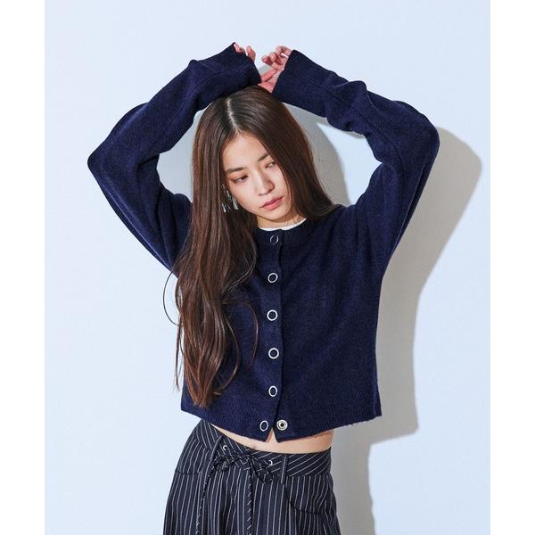 ZOZO問い合わせ番号:99382165ショップ:JEANASIS，ジーナシスブランド:JEANASIS，ジーナシス商品名:リングスナップボタンショートニットカーディガン/603768カテゴリ:トップス>カーディガン/ボレロブランド品...