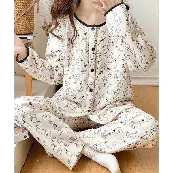 『タイムセール実施中』ZOZO問い合わせ番号:99382631ショップ:Teem Store，チームストアブランド:pyornim，ピョルニム商品名:【上下セット】ドット ウサギ カーディガンルームウェアカテゴリ:ルームウェア>ルーム...