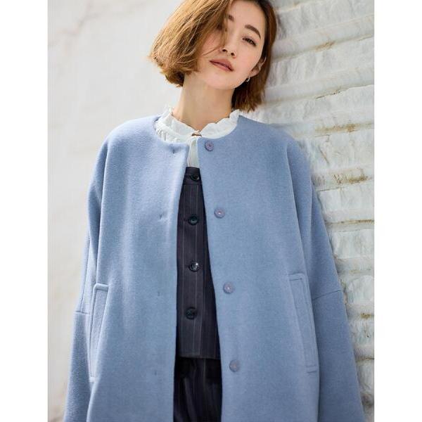 『セール実施中』ZOZO問い合わせ番号:99382885ショップ:grove，グローブブランド:grove，グローブ商品名:【ウール混】軽やかに羽織れるショートコートカテゴリ:ジャケット/アウター>ノーカラーコートブランド品番:768...