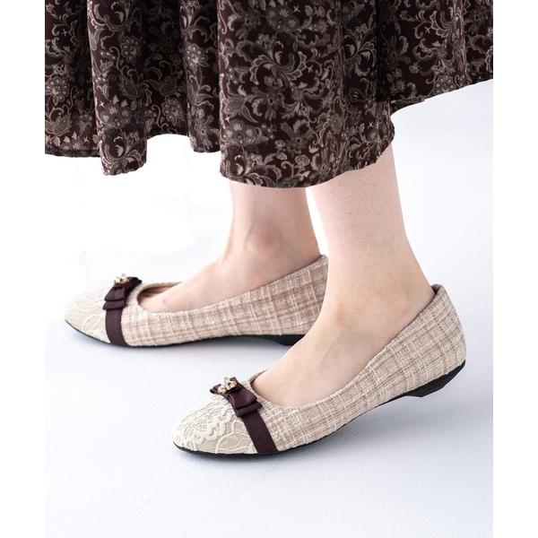 『タイムセール実施中』ZOZO問い合わせ番号:99383405ショップ:JELLY BEANS，ジェリービーンズブランド:JELLY BEANS，ジェリービーンズ商品名:ツイードレーストゥリボンモールドソールパンプス(215-57189)J...