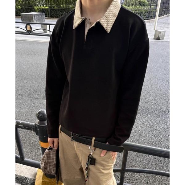 ZOZO問い合わせ番号:99383441ショップ:aimoha，アイモハブランド:aimoha，アイモハ商品名:配色襟デザイン ロングスリーブポロシャツ/Ls polo shirt with a color-coordinated coll...