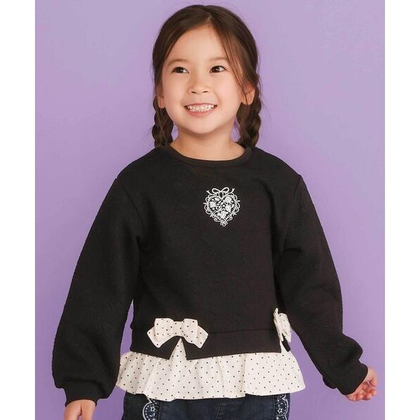 『タイムセール実施中』ZOZO問い合わせ番号:99414878ショップ:BEBE ONLINE STORE，ベベ オンラインストアブランド:SLAP SLIP，スラップスリップ商品名:ハート柄コーデュロイ切り替えトレーナー(80~130cm...