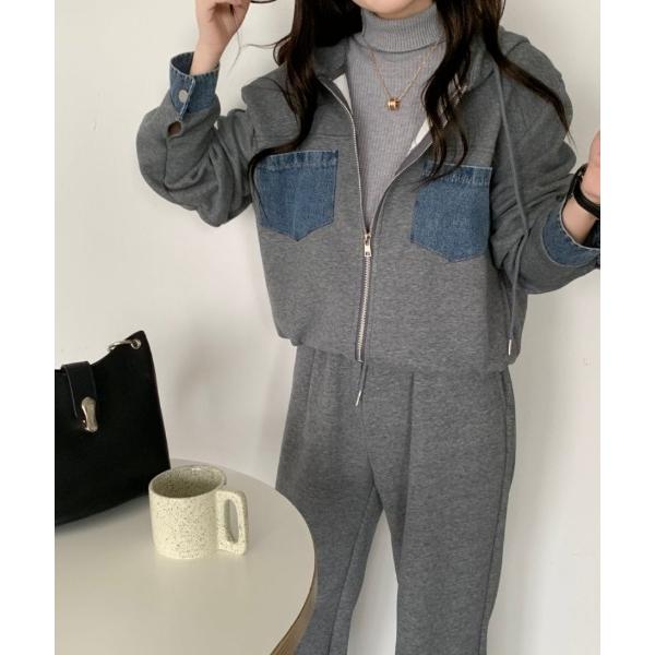 『タイムセール実施中』ZOZO問い合わせ番号:99415055ショップ:ABITOKYO，アビトーキョーブランド:ABITOKYO，アビトーキョー商品名:デニムドッキングスウェットパーカーセットアップカテゴリ:ジャケット/アウター>セ...