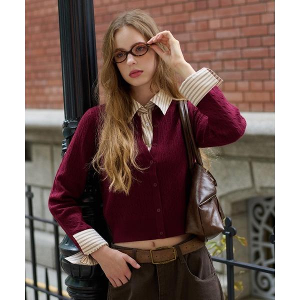 ZOZO問い合わせ番号:99415083ショップ:apres jour mignon，アプレジュールミニョンブランド:hazyl，ヘイジル商品名:layered knit cardigan / レイヤードニットカーディガンカテゴリ:トップス...