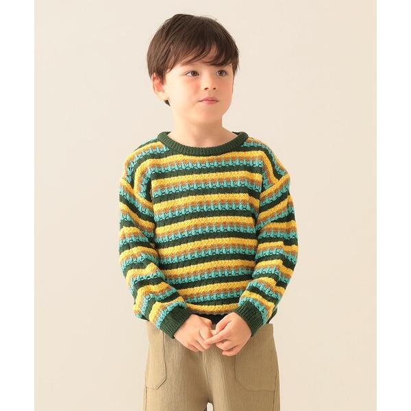 『セール実施中』ZOZO問い合わせ番号:99415286ショップ:BEAMS HEART，ビームスハートブランド:BEAMS mini，ビームスミニ商品名:透かし編み ボーダー ニット 2025FW（90〜140cm）カテゴリ:トップス&g...