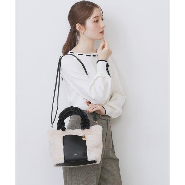 『セール実施中』ZOZO問い合わせ番号:99415880ショップ:index，インデックスブランド:index，インデックス商品名:フリルハンドル フェイクファーミドルトートバッグカテゴリ:バッグ>トートバッグブランド品番:C59-1...