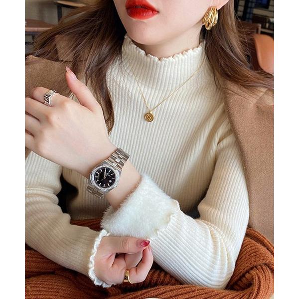 『タイムセール実施中』ZOZO問い合わせ番号:99416591ショップ:TeddyShop，テディショップブランド:DAY CLOSET，デイ クローゼット商品名:【吸湿発熱/裏起毛】冬もぽかぽか長袖リブ×メロウフリルニットトップス レディ...