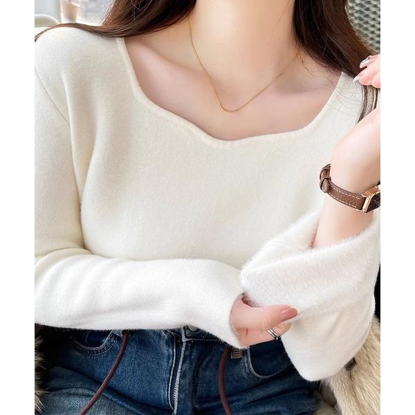 ZOZO問い合わせ番号:99416600ショップ:TeddyShop，テディショップブランド:DAY CLOSET，デイ クローゼット商品名:【裏起毛】ふわっと感触。長袖裏シャギーリブニットトップス レディースカテゴリ:トップス>ニッ...