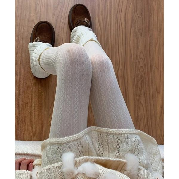 ※このアイテムは返品・交換対象外商品です。ZOZO問い合わせ番号:99417052ショップ:Port，ポートブランド:Port，ポート商品名:【 Port / ポート 】 ベーシックカラー ケーブル柄 タイツ #_カテゴリ:レッグウェア&g...