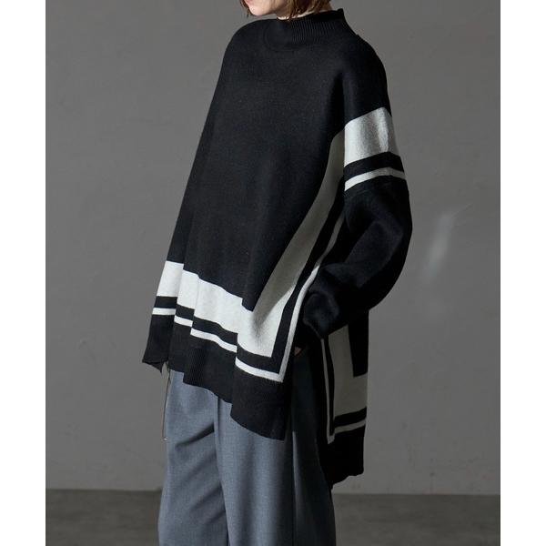 ZOZO問い合わせ番号:99417879ショップ:Bonjour Sagan，ボンジュールサガンブランド:each，イーチ，Bonjour Sagan，ボンジュールサガン商品名:ライン入りタートルニットプルオーバーカテゴリ:トップス>...