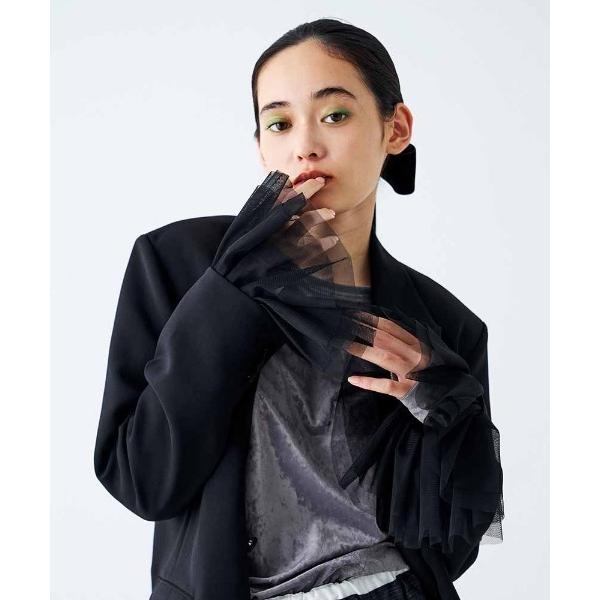 ZOZO問い合わせ番号:99418596ショップ:FELISSIMO，フェリシモブランド:MEDE19F，メデジュウキュウ商品名:ＭＥＤＥ１９Ｆ　チュールギャザーカフス〈ブラック〉カテゴリ:ファッション雑貨>アームカバーブランド品番:...