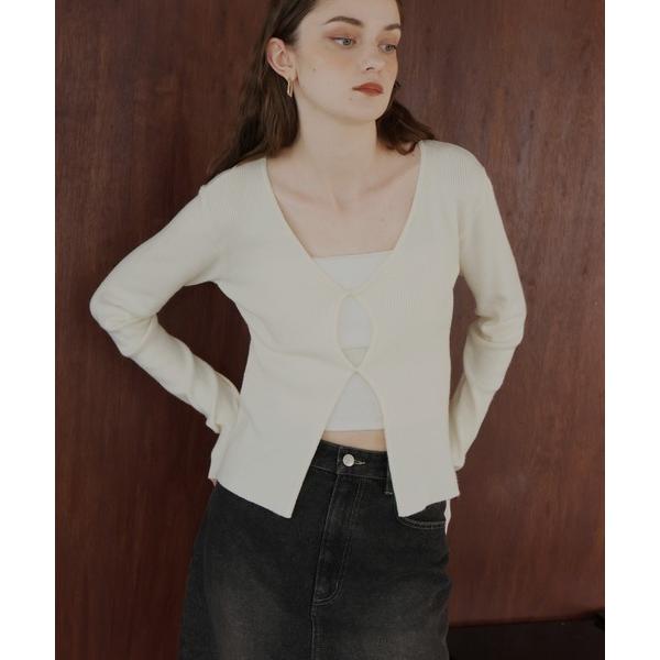 『タイムセール実施中』ZOZO問い合わせ番号:99419116ショップ:LIAN，リアンブランド:Mili affinity，ミリアフィニティー商品名:フロントオープンリブニットトップスカテゴリ:トップス>ニット/セーターブランド品番...