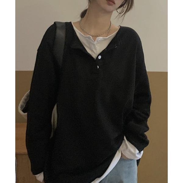 『タイムセール実施中』ZOZO問い合わせ番号:99419122ショップ:ANAP，アナップブランド:cammie，キャミー商品名:フロントボタンレイヤードオーバーサイズロンTカテゴリ:トップス>Tシャツ/カットソーブランド品番:CA3...