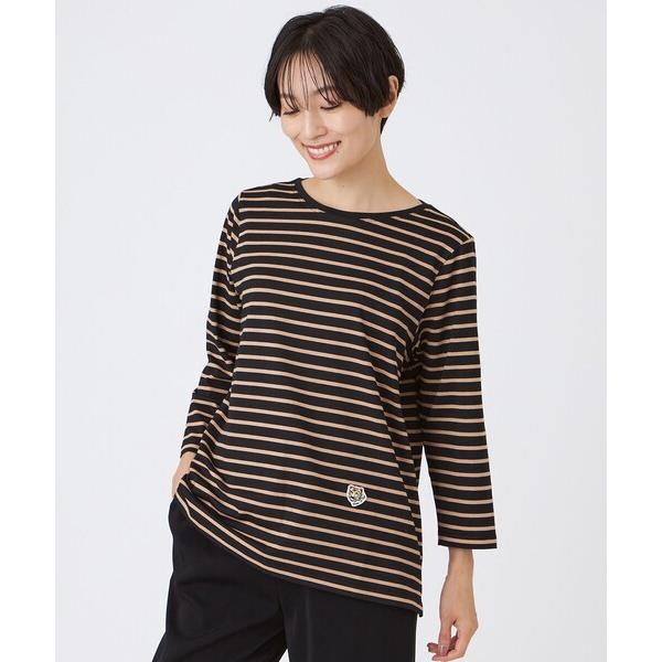『タイムセール実施中』ZOZO問い合わせ番号:99449669ショップ:SANYO SELECT，サンヨーセレクトブランド:EVEX by KRIZIA，エヴェックスバイクリツィア商品名:【ウォッシャブル】タイガーパッチボーダーカットソーカ...