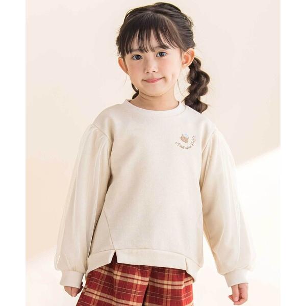 『タイムセール実施中』ZOZO問い合わせ番号:99449813ショップ:BEBE ONLINE STORE，ベベ オンラインストアブランド:Noeil aime BeBe，ノイユエイムベベ商品名:ラメ裏毛チュール袖トレーナーカテゴリ:トップ...