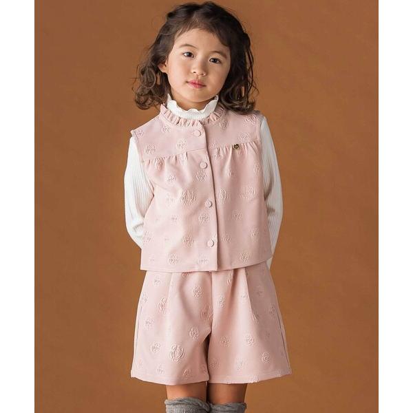 『タイムセール実施中』ZOZO問い合わせ番号:99449875ショップ:BEBE ONLINE STORE，ベベ オンラインストアブランド:BeBe Petits Pois Vert，ベベプチポワヴェール商品名:【店舗限定】型押し花柄ベスト...