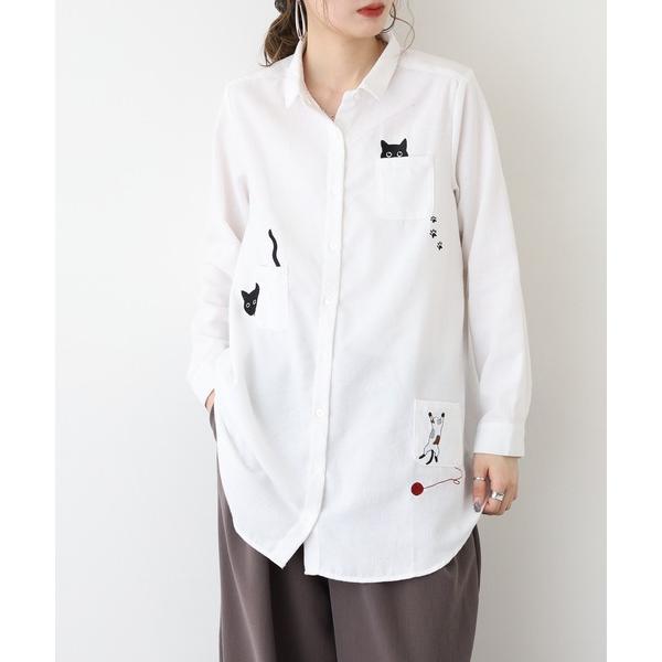 ZOZO問い合わせ番号:99451022ショップ:FUNALIVE，ファンアライブブランド:Quelle Chance，ケルシャンス，FUNALIVE，ファンアライブ商品名:ねこだらけシャツチュニックカテゴリ:トップス>シャツ/ブラウ...