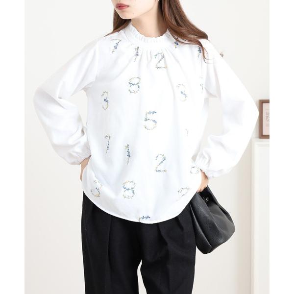 ZOZO問い合わせ番号:99451038ショップ:FUNALIVE，ファンアライブブランド:Quelle Chance，ケルシャンス，FUNALIVE，ファンアライブ商品名:数字花刺繍フリルブラウスカテゴリ:トップス>シャツ/ブラウス...