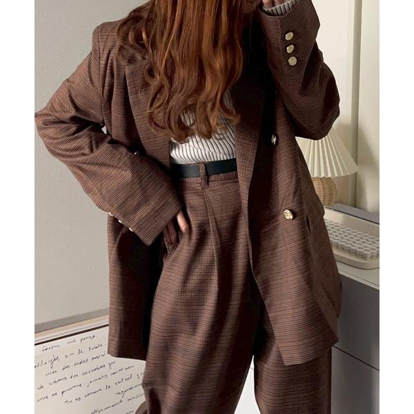 『タイムセール実施中』ZOZO問い合わせ番号:99451192ショップ:merrylatte，メリーラテブランド:merrylatte，メリーラテ商品名:金ボタン チェックテーラードジャケット【NOUA】カテゴリ:ジャケット/アウター&gt...