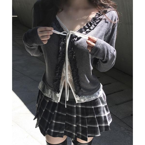 ZOZO問い合わせ番号:99451370ショップ:SEU，エスイーユーブランド:VEILA，ヴェイラ，SAISON DE PAPILLON，セゾンドパピヨン商品名:フリル×リボンタイカーディガンカテゴリ:トップス>カーディガン/ボレロ...